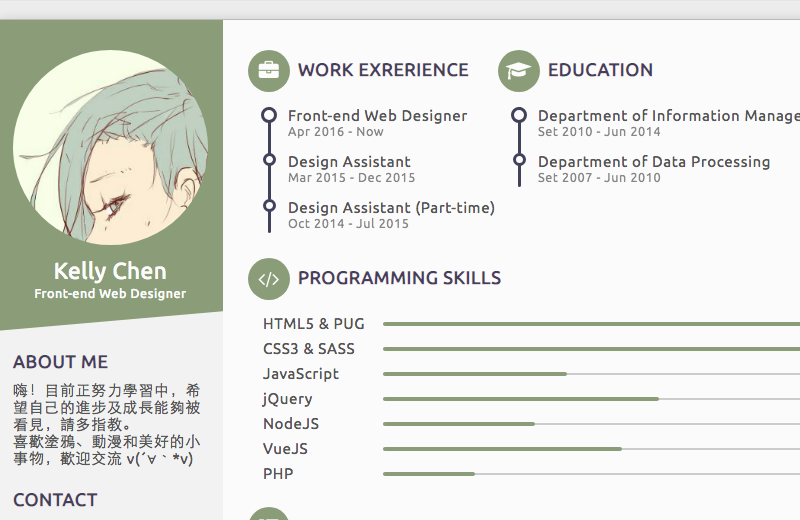 HTML Resume Portfolio Templates From CodePen Freebie Supply