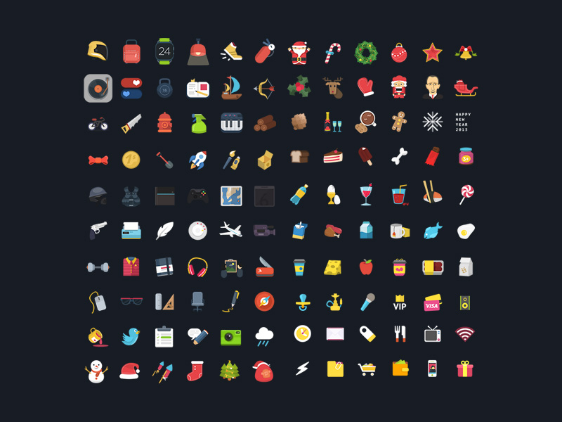 120+ Colorful Ficons Icons - PSD Freebie - Freebie Supply
