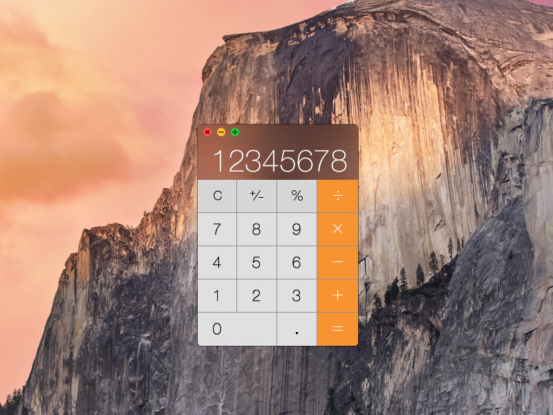 Apple OS X Yosemite Calculator : Free PSD - Freebie Supply