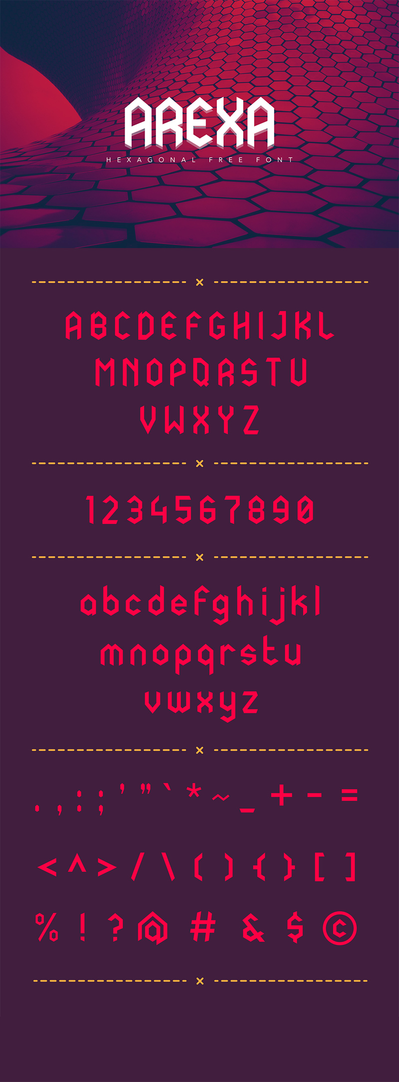 Arexa - Hexagonal Headline Free Font - Freebie Supply