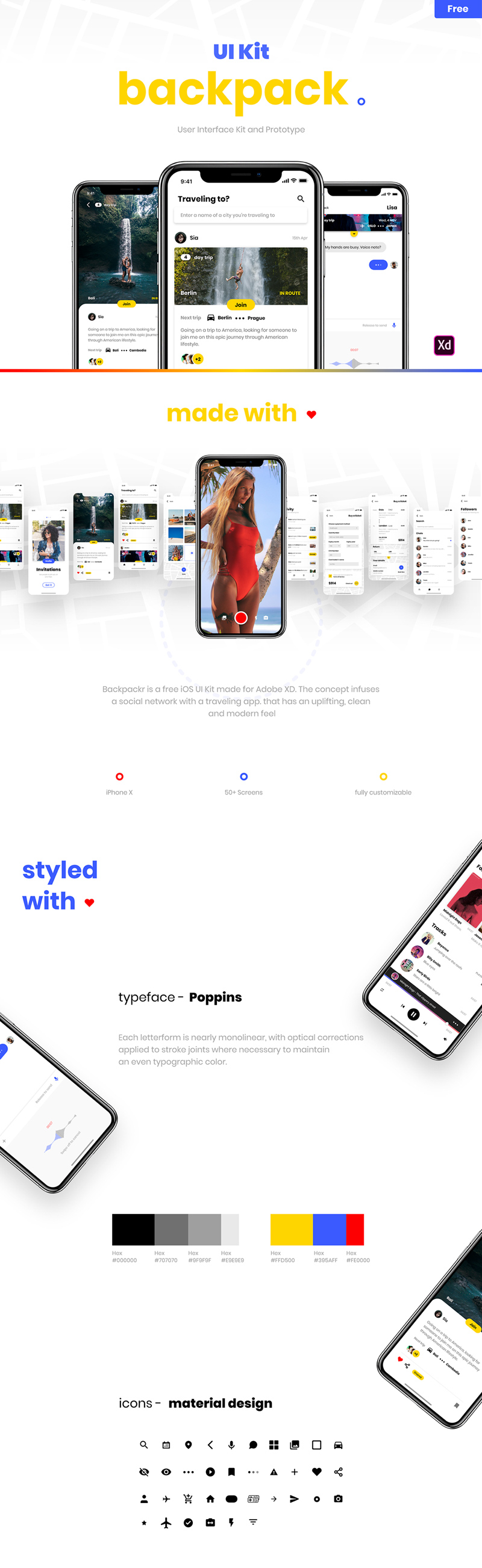 Backpack - UI Kit For Adobe XD - Freebie Supply