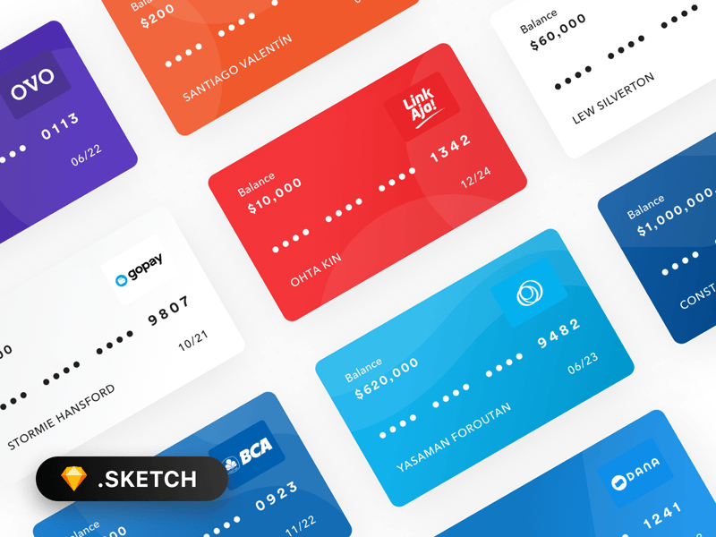 Bank Card Templates - Free Sketch - Freebie Supply
