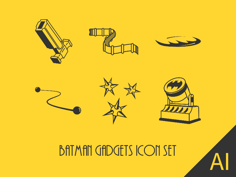 Batman Gadgets Illustrations - Freebie Supply