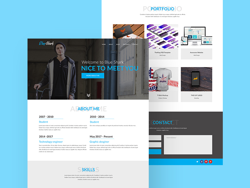 BlueShark Portfolio Template: Free PSD - Freebie Supply