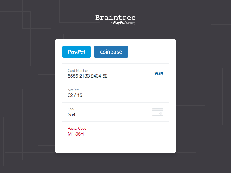 Braintree Drop-In UI Form - Freebie Supply
