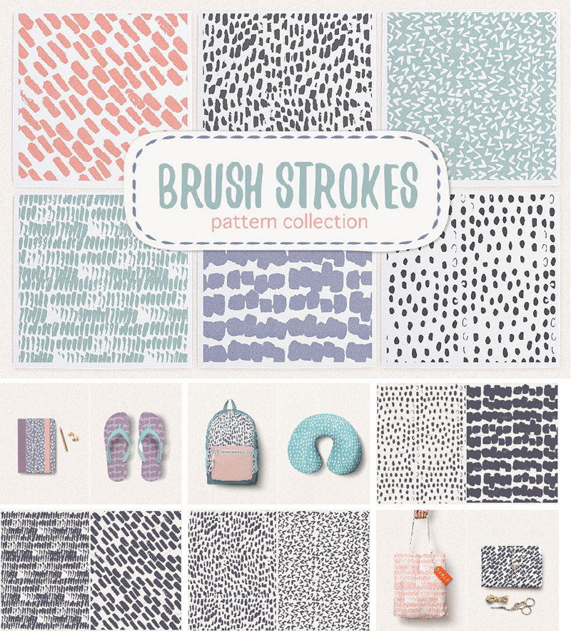 Brush Strokes Pattern Collection - Freebie Supply