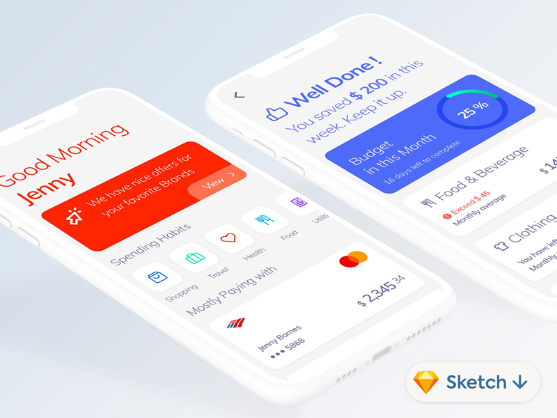 Budget Management App UI Concept - Freebie Supply