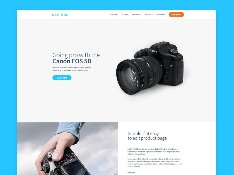 Capture Theme PSD - Freebie Supply