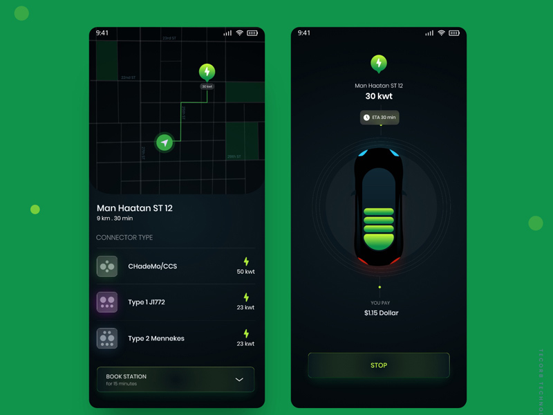 Car Charging Station Finder App UI - Freebie Supply
