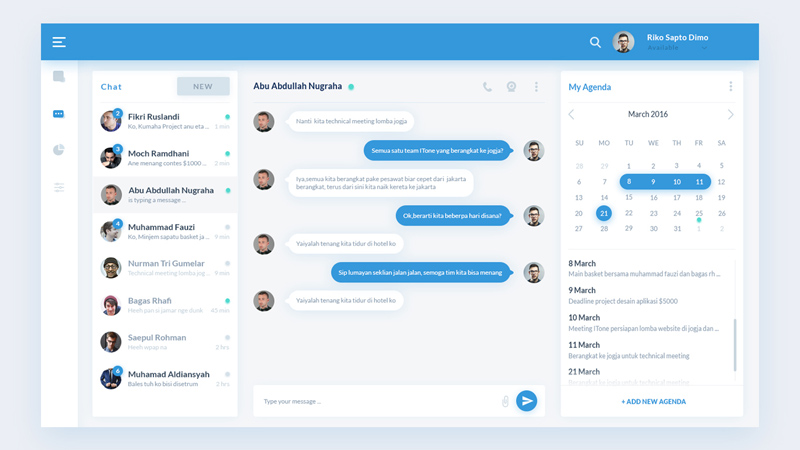 Chat Dashboard App - Free PSD - Freebie Supply