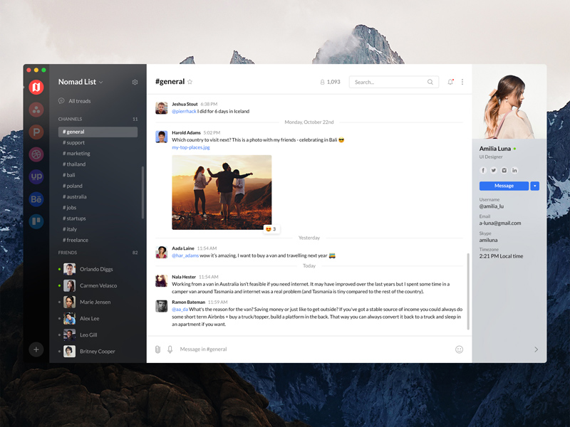 Chat Desktop App Concept for Sketch - Freebie Supply