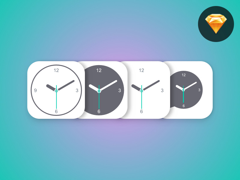 Clock Icons - Sketch Freebie - Freebie Supply