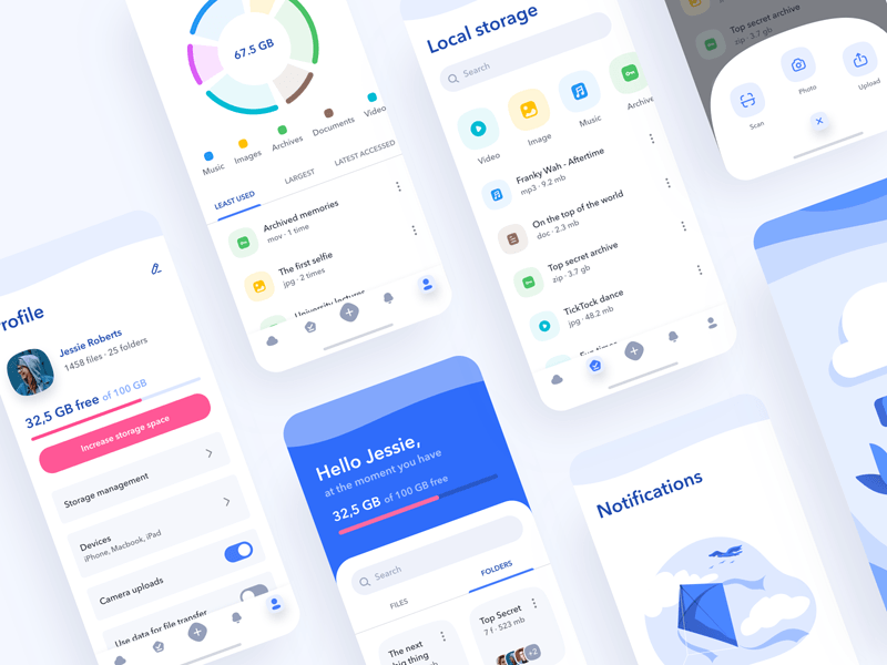 Cloud Storage App UI Concept - Freebie Supply
