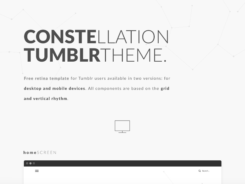 Constellation - Tumblr Template - Freebie Supply