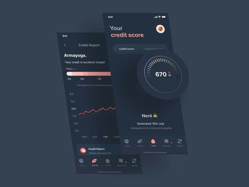 Credit Score App UI - Freebie Supply
