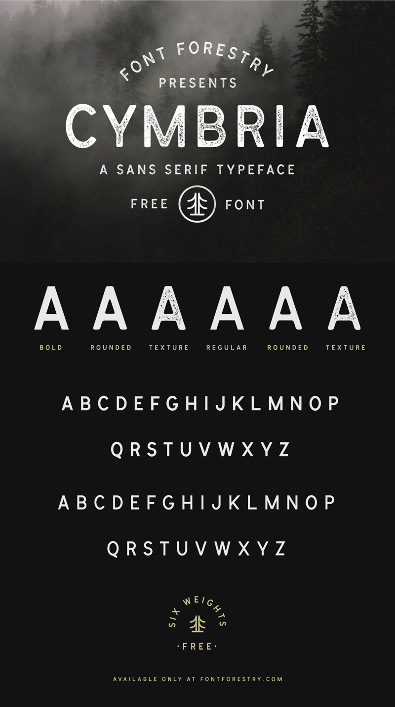 Cymbria - 5 Free Sans Serif Styles in One - Freebie Supply