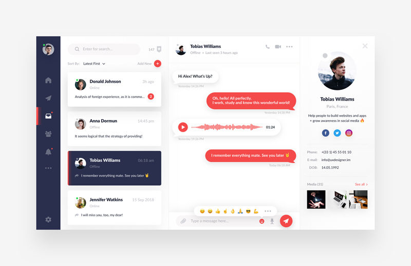 Direct Messaging UI for Sketch - Freebie Supply