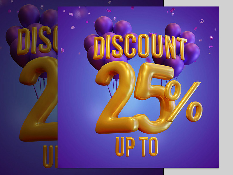 25% Discount Banner Design - Freebie Supply