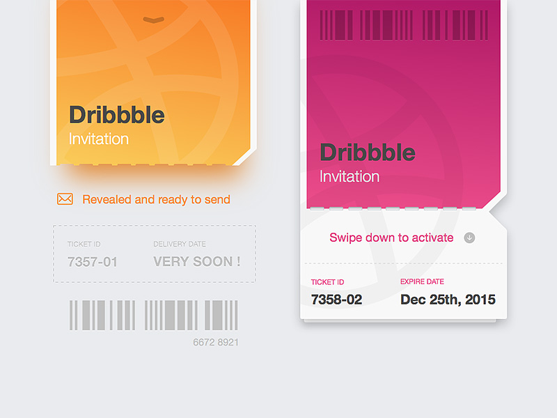 Dribbble Invitation Ticket - Sketch Freebie - Freebie Supply
