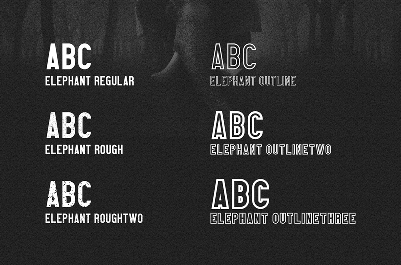 Elephant Font Family - Outline Version - Freebie Supply