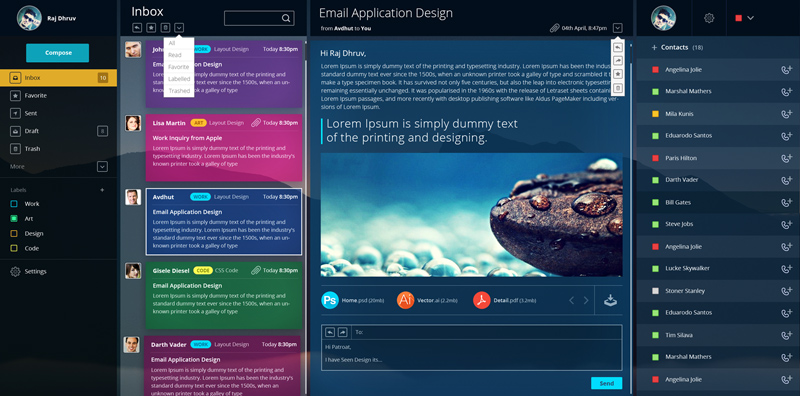 Email Dashboard UI Design - Free PSD - Freebie Supply