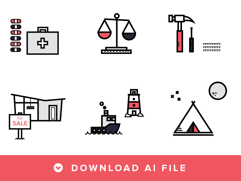 Enjoy These Free Line Icons - Freebie Supply