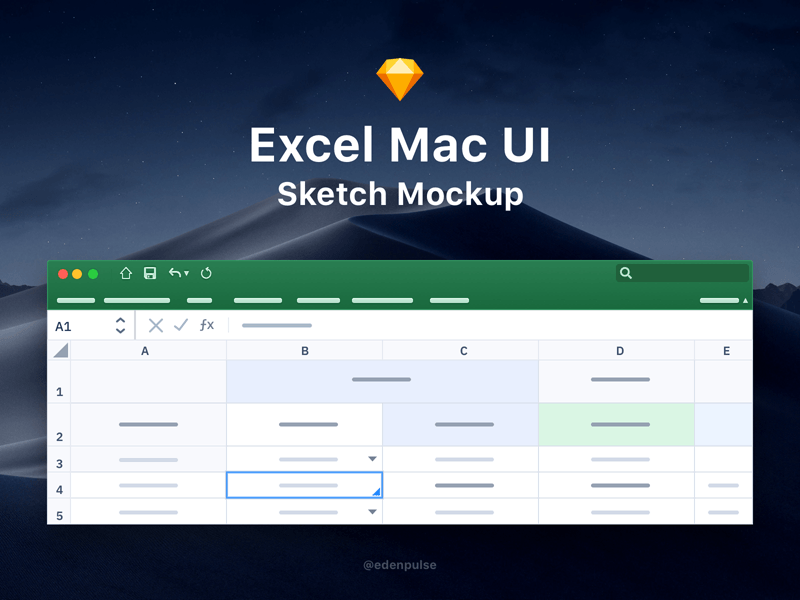 Excel UI Mockup - Freebie Supply