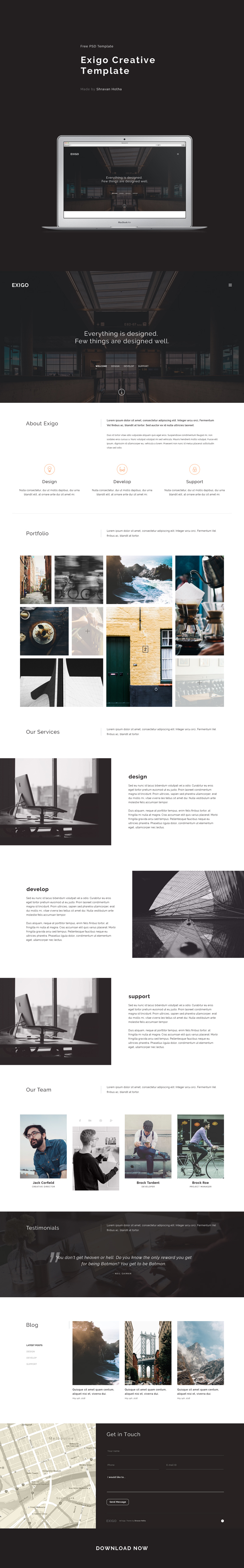 Exigo Website Template : Free PSD - Freebie Supply