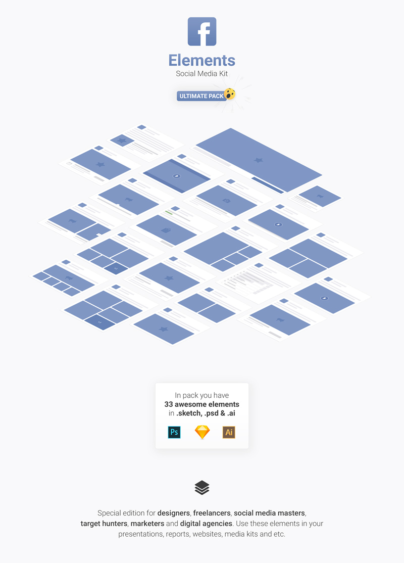 Facebook Elements 2018 for Sketch - Freebie Supply
