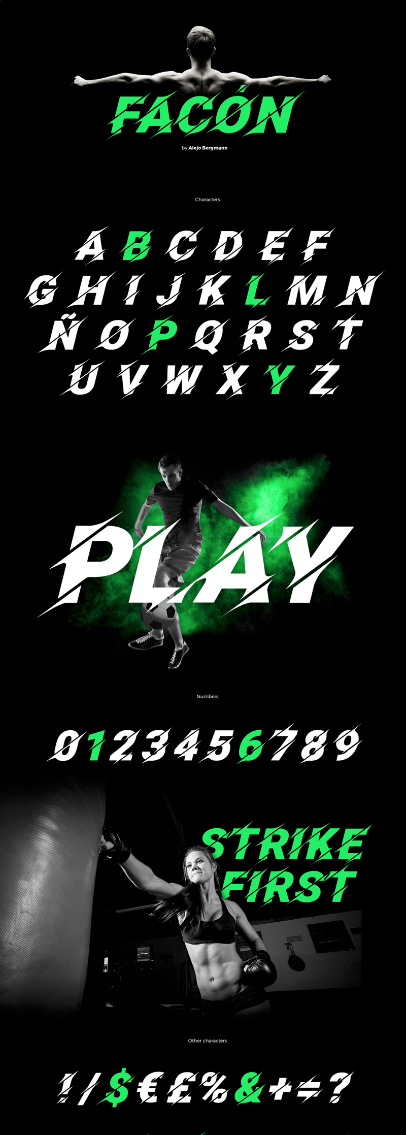 Facón Font - Diagonal Typography - Freebie Supply