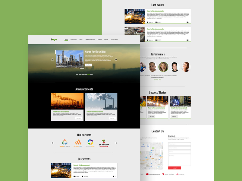Factory Website Template PSD - Freebie Supply
