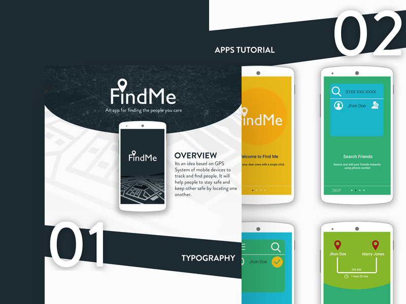 Find Me - Mobile App UI - Freebie Supply