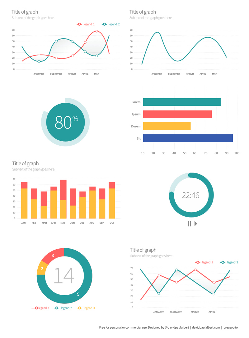 Flat Charts and Graphs for Sketch - Freebie Supply