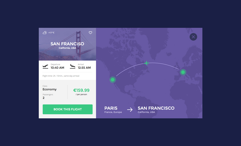 Flight UI Design for Sketch - Freebie Supply