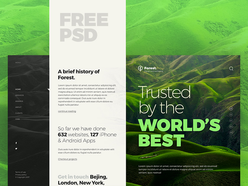 Forest Website Template PSD - Freebie Supply