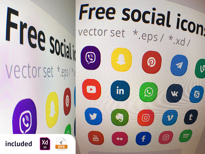 Social Icon Set For Adobe Xd Freebie Supply