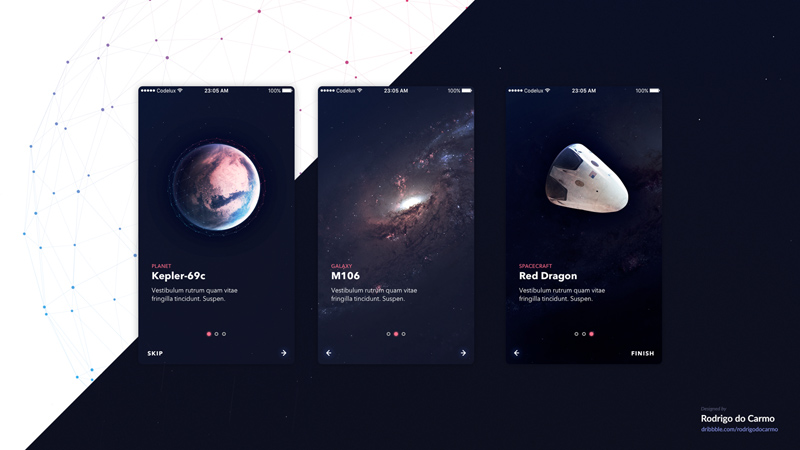 Free Space UI Kit - Walkthrough Screens - Freebie Supply