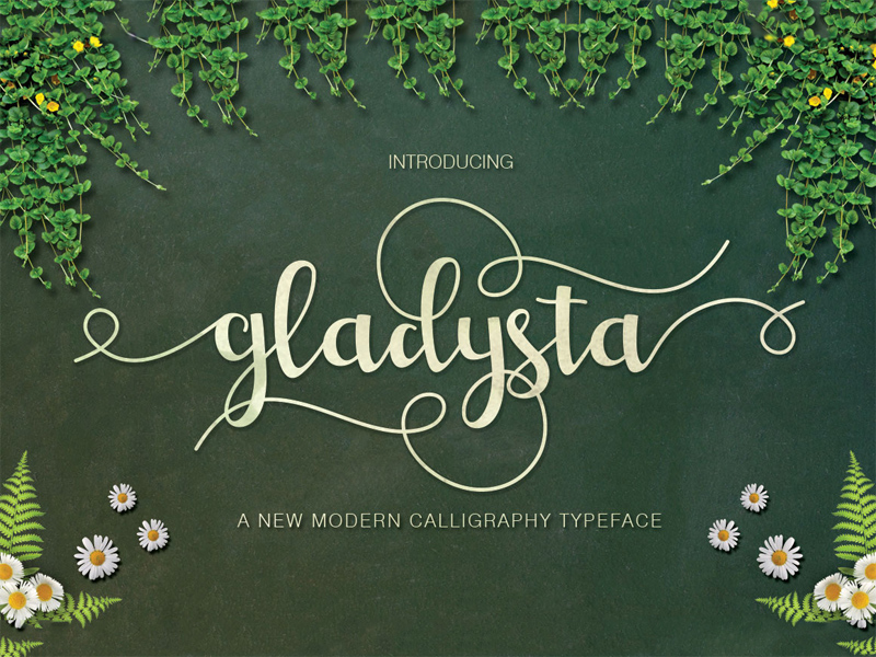 Gladysta Free Brush Lettering Script Font - Freebie Supply