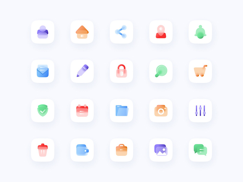 Glassmorphism Style Icons - Freebie Supply
