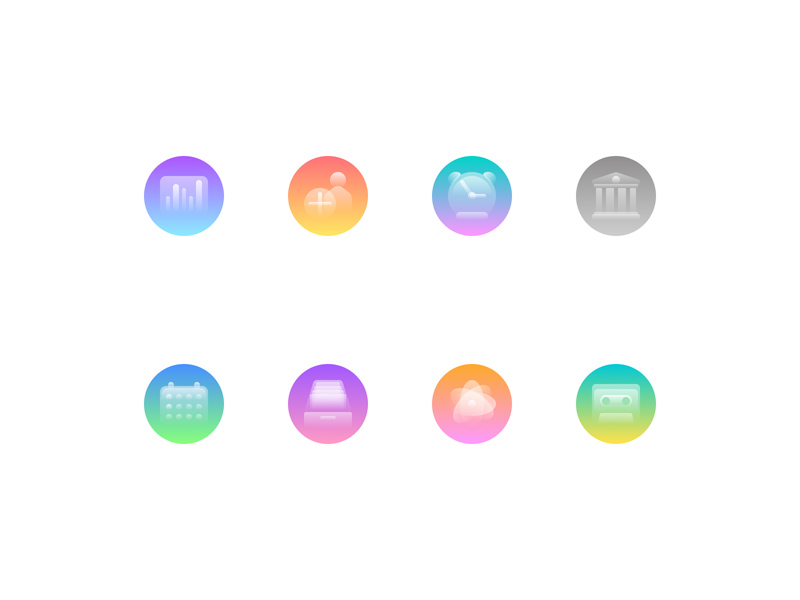 16 Glassy Icons Pack - Freebie Supply