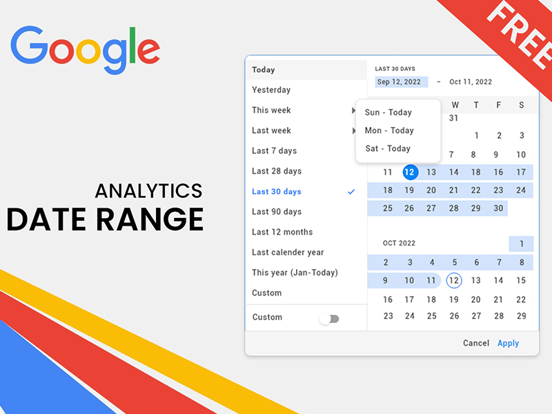 Google Analytics Date Range Widget - Freebie Supply