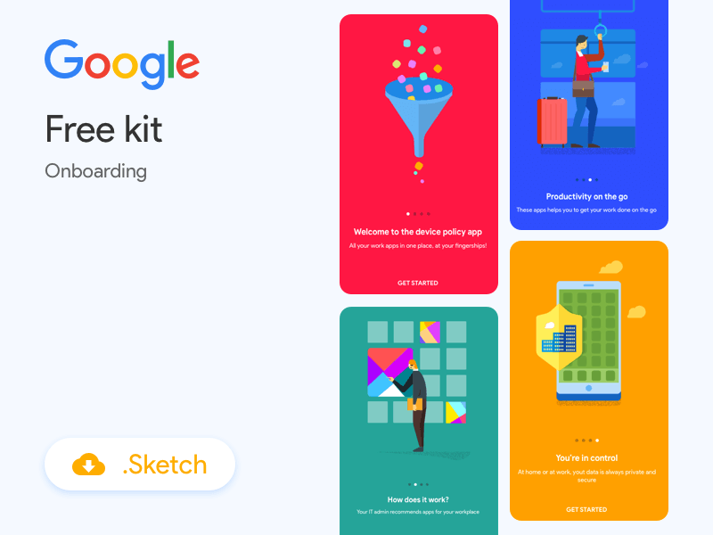 Google Onboarding Illustrations - Sketch Resource - Freebie Supply