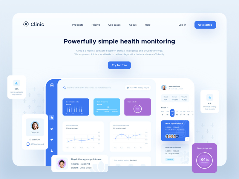 Health Clinic Dashboard UI Elements - Sketch Freebie - Freebie Supply Health Clinic Dashboard UI Elements - Sketch Freebie - Freebie Supply
