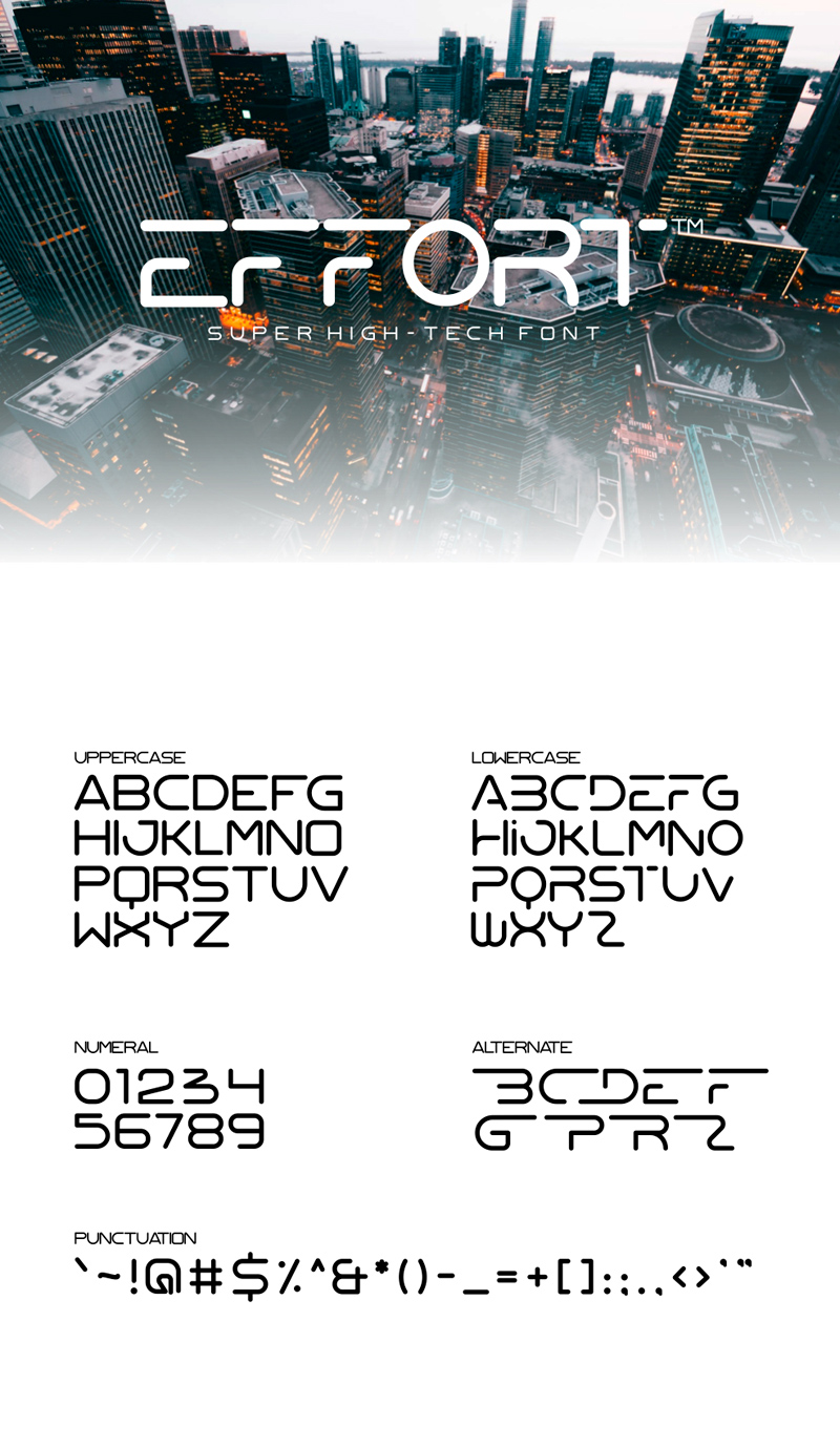 Effort Font - High-Tech Typography - Freebie Supply
