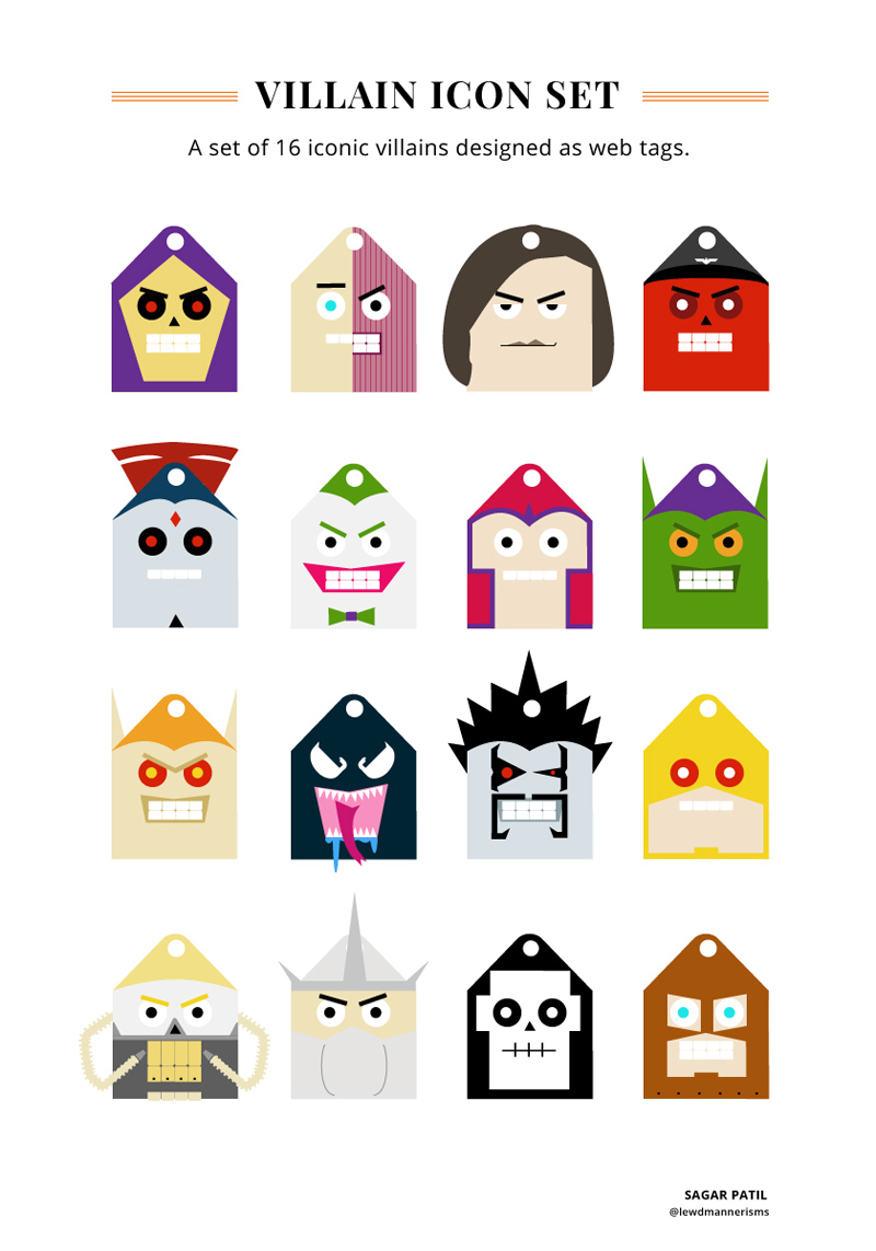 Villain Icons Set - Freebie Supply