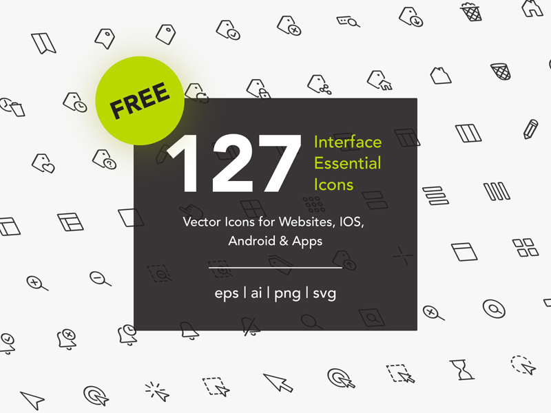 Interface Essential Icons - Freebie Supply