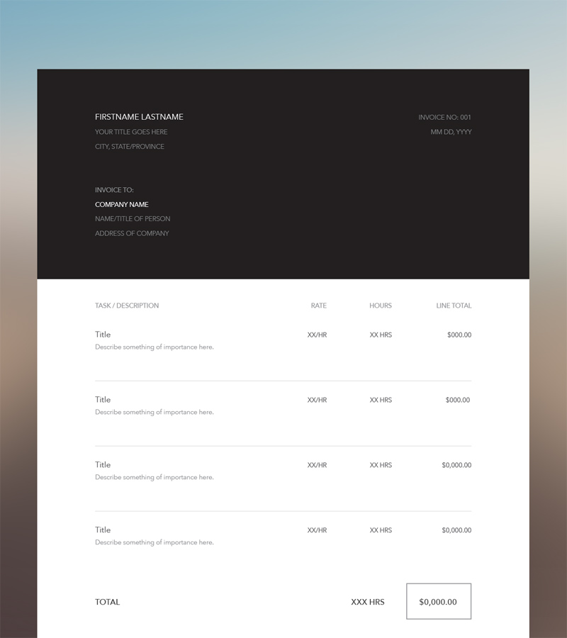 Invoice UI - Freebie Supply