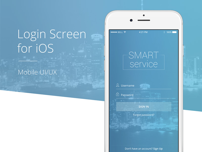 iOS Login Screen - Free PSD - Freebie Supply