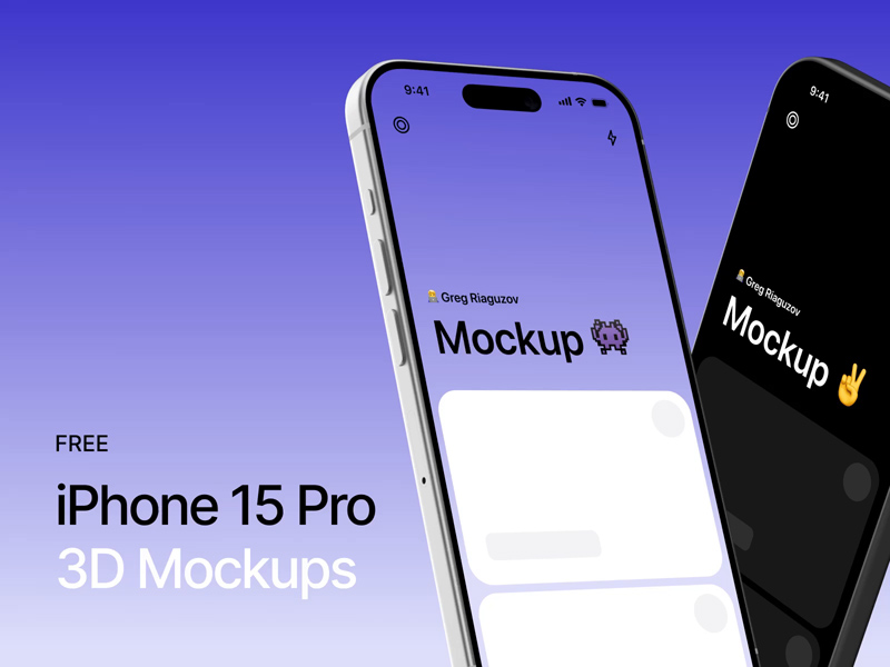 iPhone Pro 15 3D Mockups for Figma - Freebie Supply
