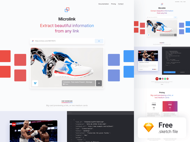 Landing Page Template - Sketch Resource - Freebie Supply